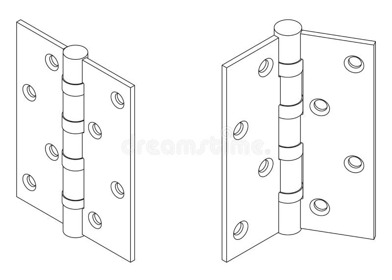 Vector Isometric Door Hinge Stock Vector - Illustration of isolated ...