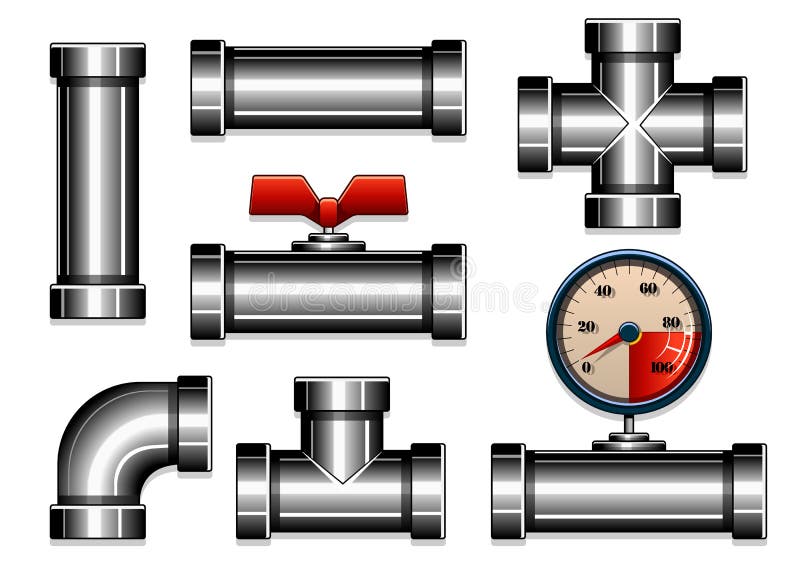 Vector Steel Pipes Collection Stock Vector - Illustration of realistic ...