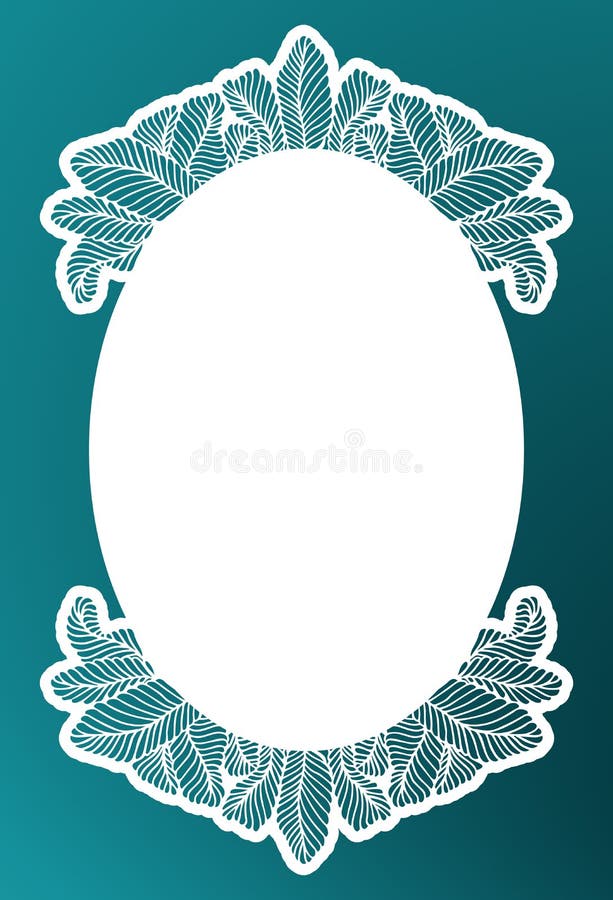 Vector Stencil Lace Oval Frame with Carved Openwork Pattern with Stock ...