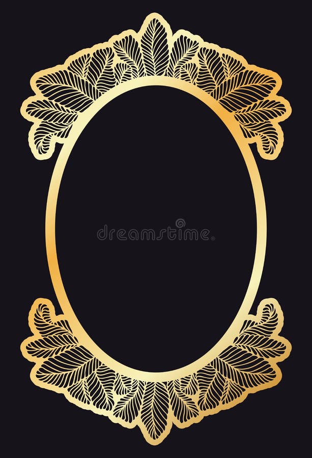 Vector Stencil Lace Oval Frame with Carved Openwork Pattern with Stock ...