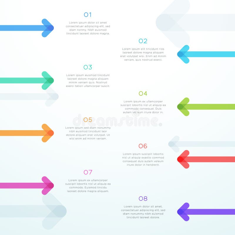 12 Step Arrow List Colorful Banners Infographic Diagram Stock Vector ...
