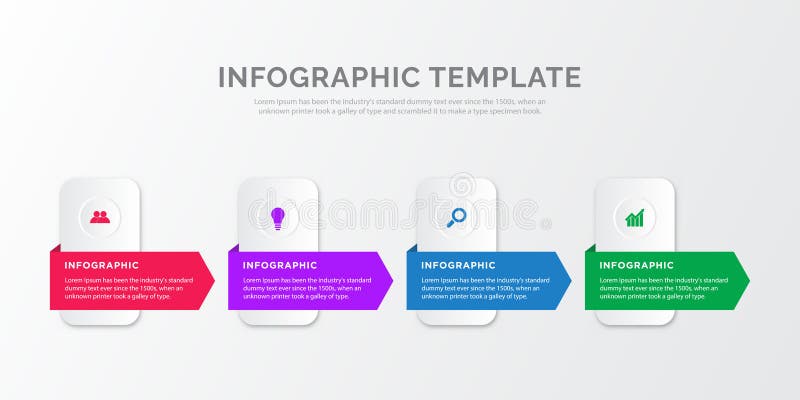 Four Steps Infographic Element Template Stock Vector - Illustration of ...