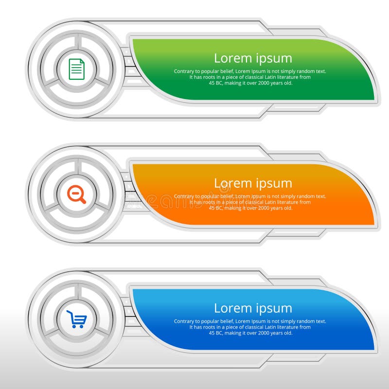 Vector Steps, Progress Banners with Colorful Tags. Stock Vector ...