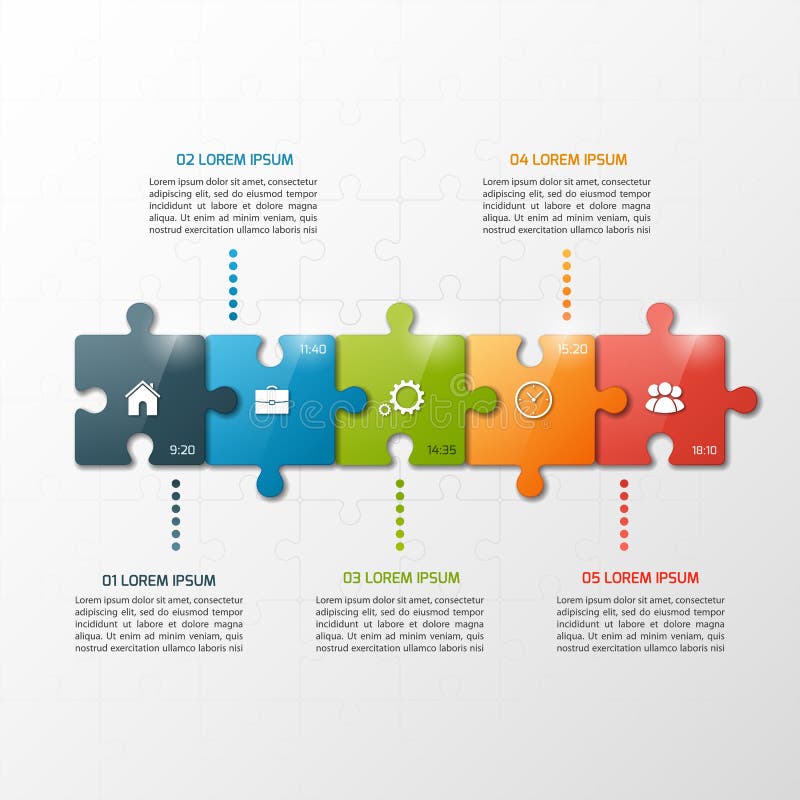 Vector 5 Steps Puzzle Style Timeline Infographic Template. Stock Vector ...