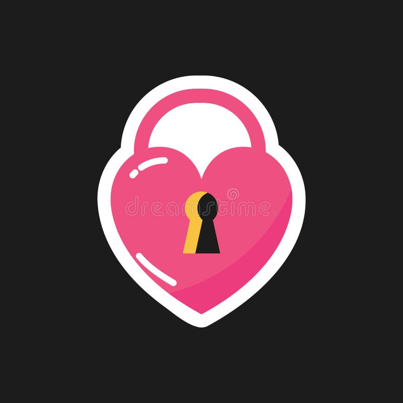 Vector Sticker. the Heart is Locked Stock Vector - Illustration of ...