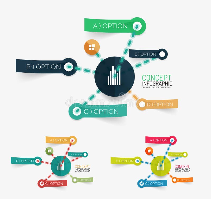 Vector Sticker Infographic Sheme Set Stock Vector - Illustration of ...