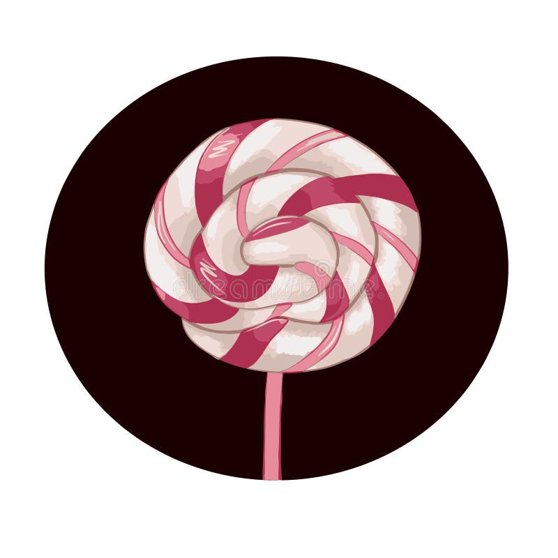 Vector Sticker with a Lollipop in Pink and Brown Colors on White ...
