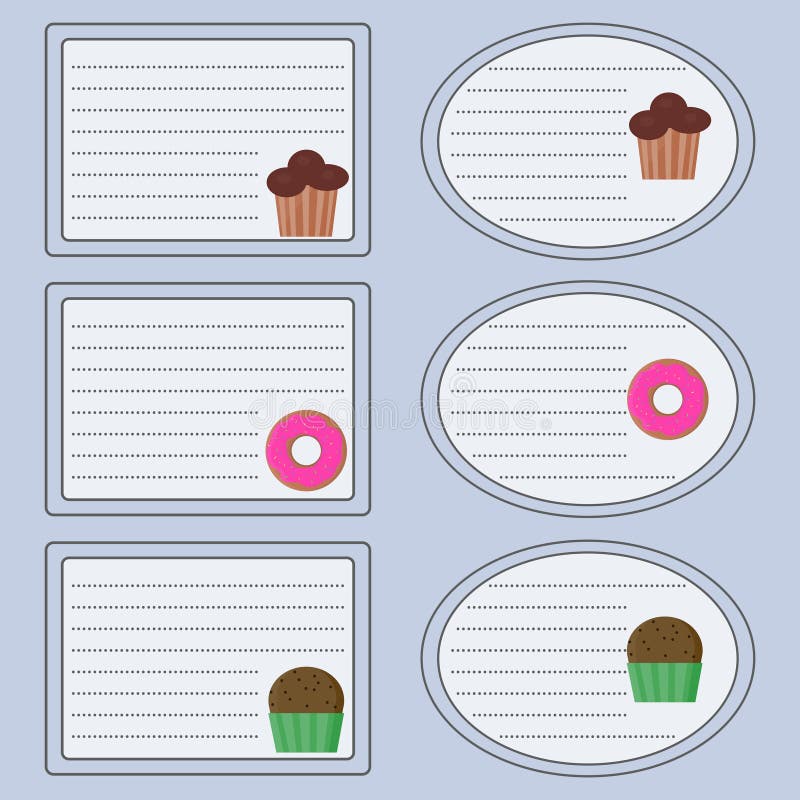 Vector Sticker for Notebook. Sticker with Donut, Cupcake Stock Vector ...