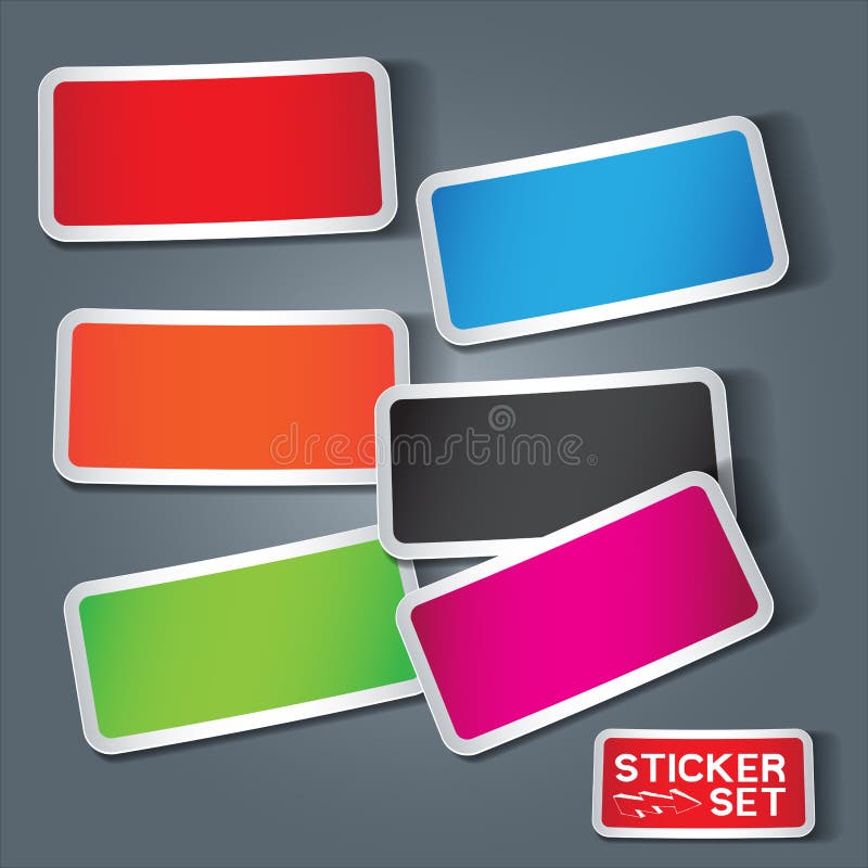 Updated red square sticker stock vector. Illustration of banner - 88190045