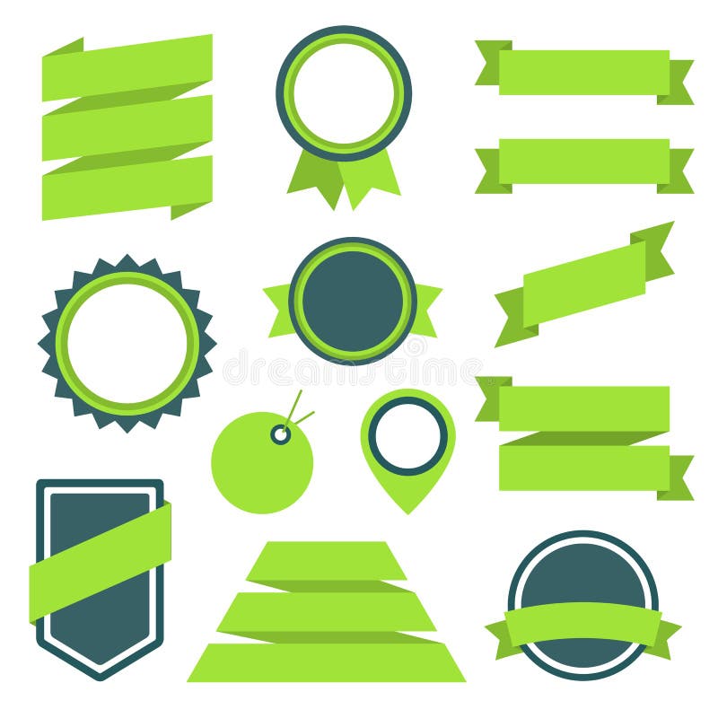 Vector Stickers and Badges Set 10. Flat Style. Stock Vector ...