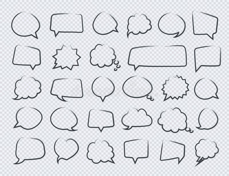 Vector Stickers of Speech Bubbles Set Hand Draw Line Style Stock Vector ... Vector Stickers of Speech Bubbles Set Hand Draw Line Style Stock Vector ...