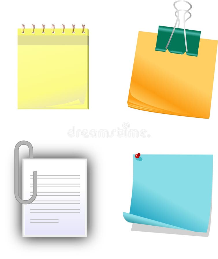 Sticky Notes Stationery Clip Vector Stock Illustrations – 582 Sticky ...