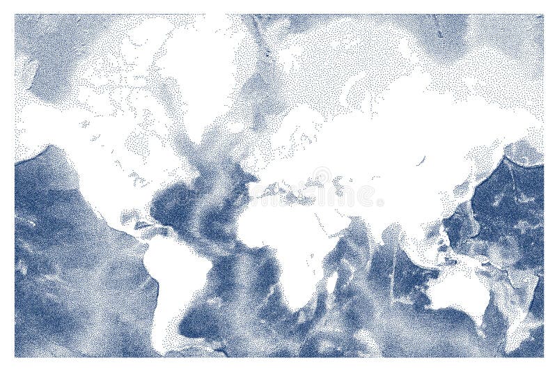 World Map with Relief Depth and Height Stock Illustration ...