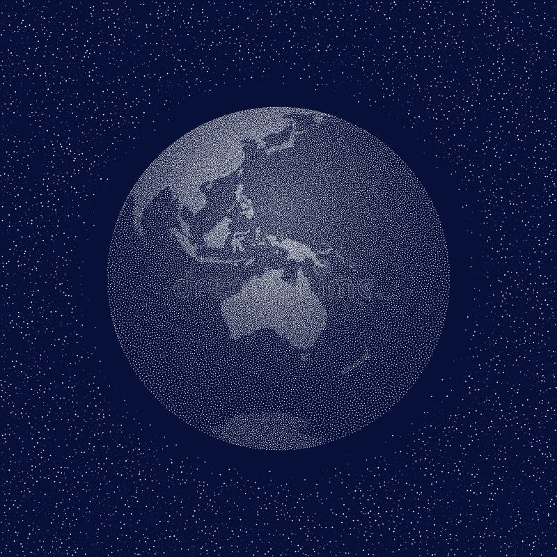 Vector Stippled World Stylized Globe Stock Vector - Illustration of ...