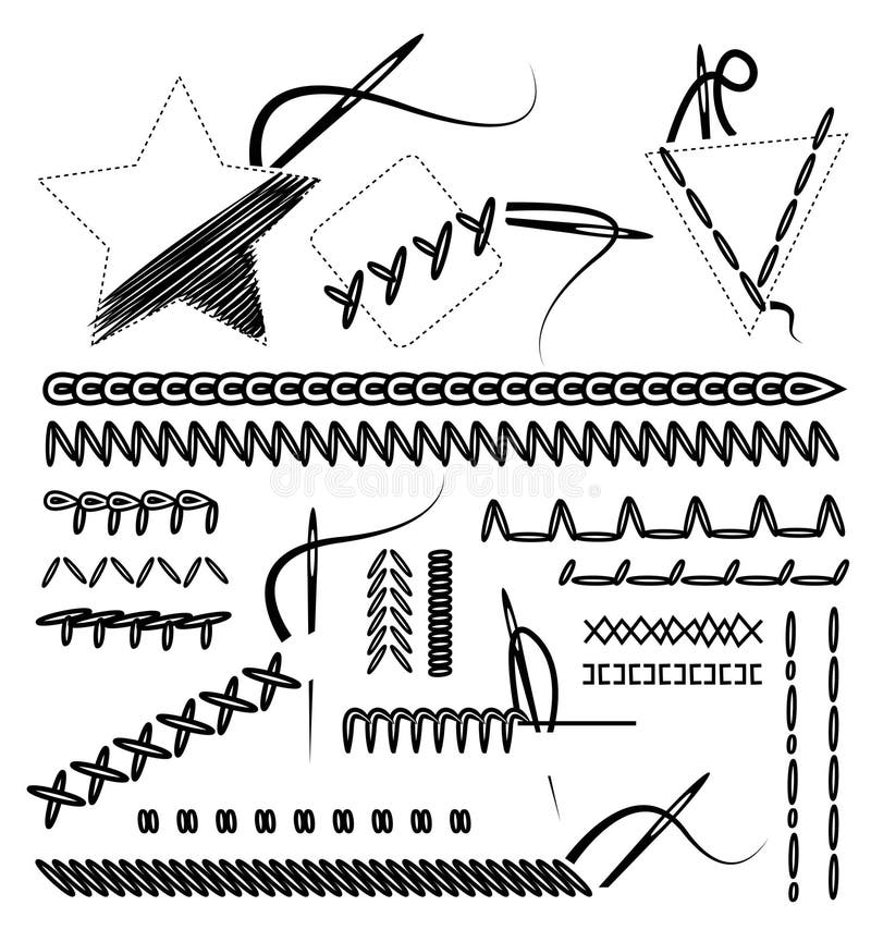 Vector stitches stock vector. Illustration of seam, form - 45165949