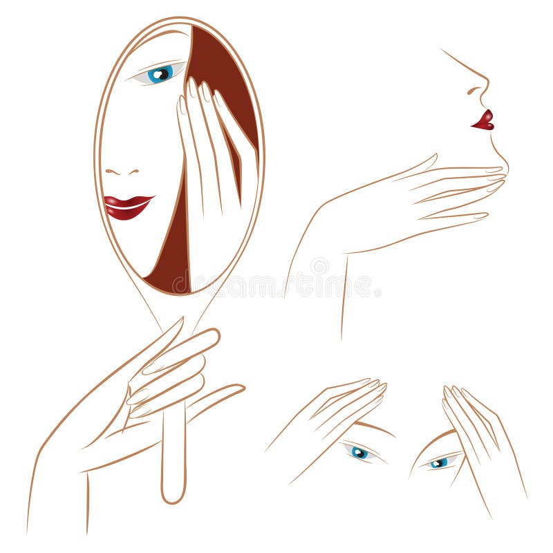 Vector Stock. Infographics. Beautiful Girl Caring for Her Face. Stock ...