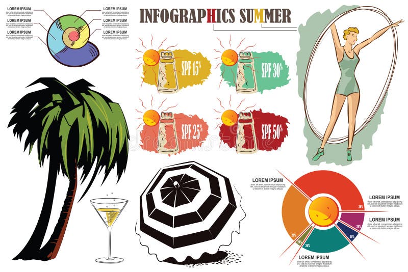 Vector Stock Infographics. Design Elements on Theme of Vacation Stock ...