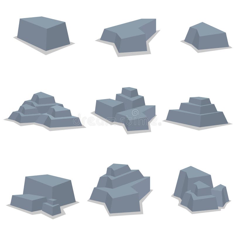 Stone Element Set Doodles Vector Stock Vector - Illustration of gray ...