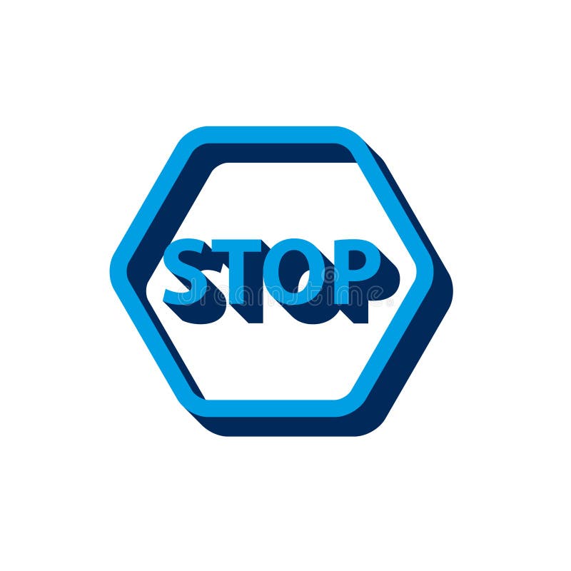 Vector Stop Icon Isometric. 3d Sign Isolated on White Background Stock ...