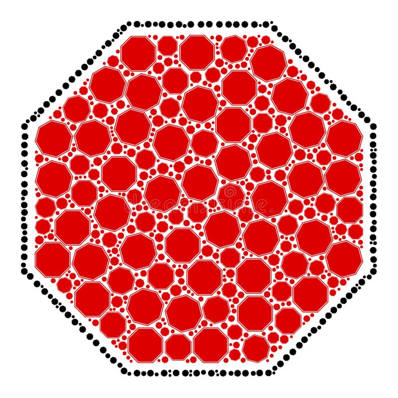 Stop Octagon Template Recursion Icon Mosaic Of Self Icons Stock