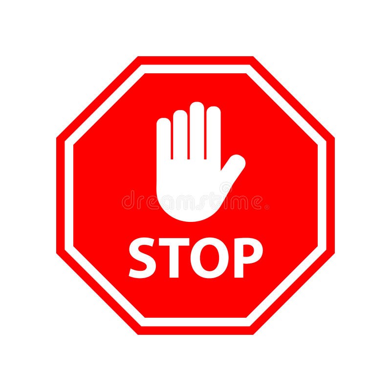 Vector Stop Sign Icon. No Sign, Red Warning Isolated. Not Allowed Icon ...
