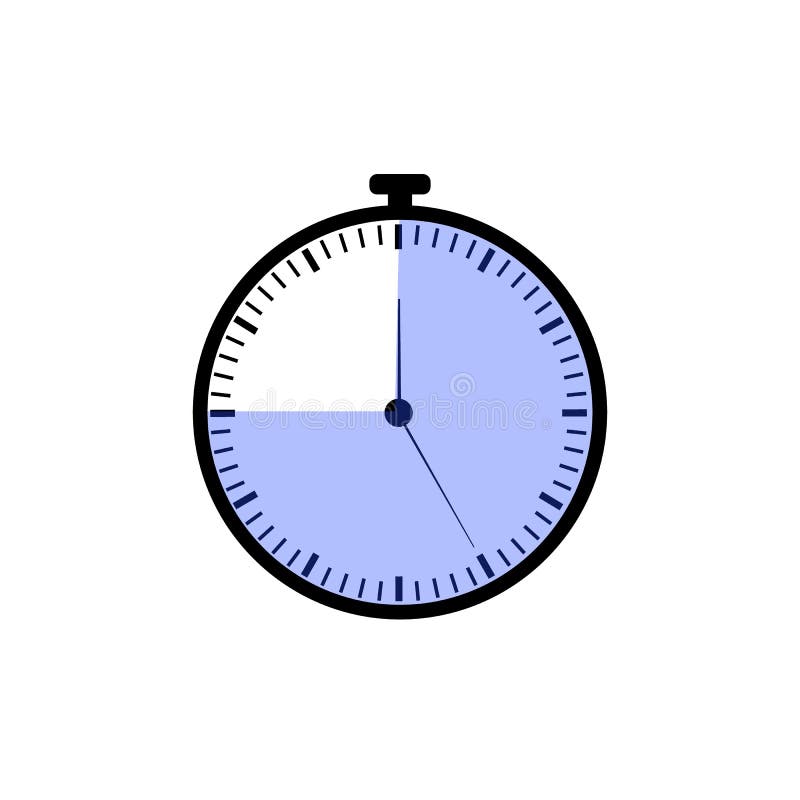Vector Stopwatch Icon, Blue Time Meter, Isolated Illustration. Stock ...