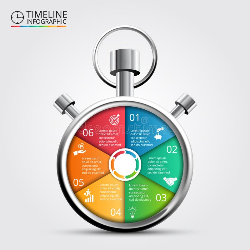 Vector Stopwatch Timeline Infographic. Stock Illustration ...