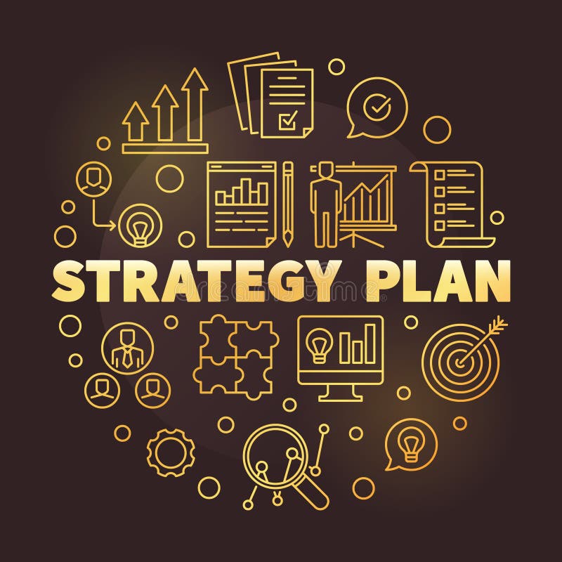 Marketing Strategy Vector Round Illustration in Line Style Stock Vector ... Marketing Strategy Vector Round Illustration in Line Style Stock Vector ...