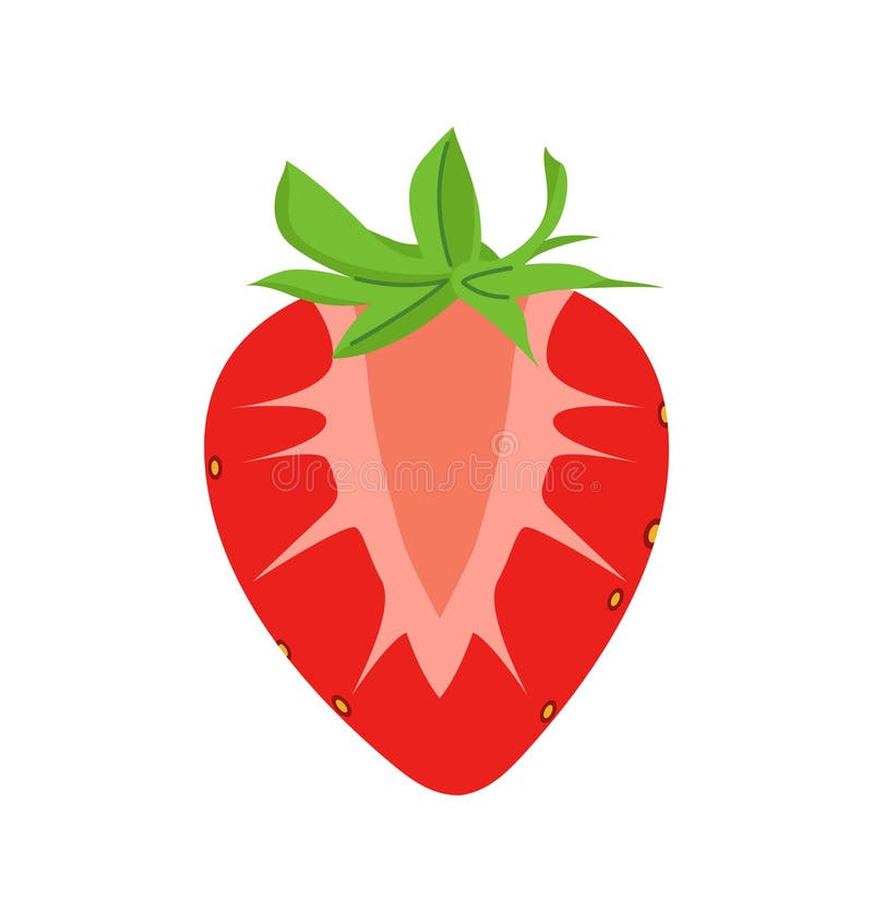 Strawberries Half Cartoon Stock Illustrations – 234 Strawberries Half ...