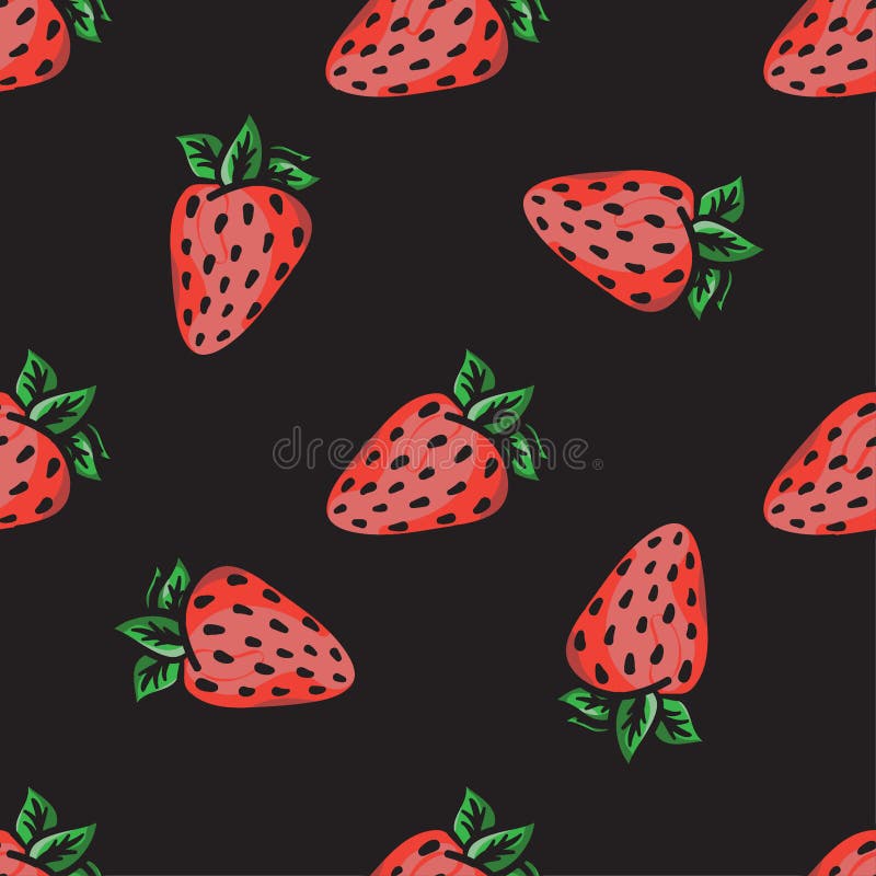 Vector Strawberry Seamless Pattern. Modern Texture Stock Vector ...