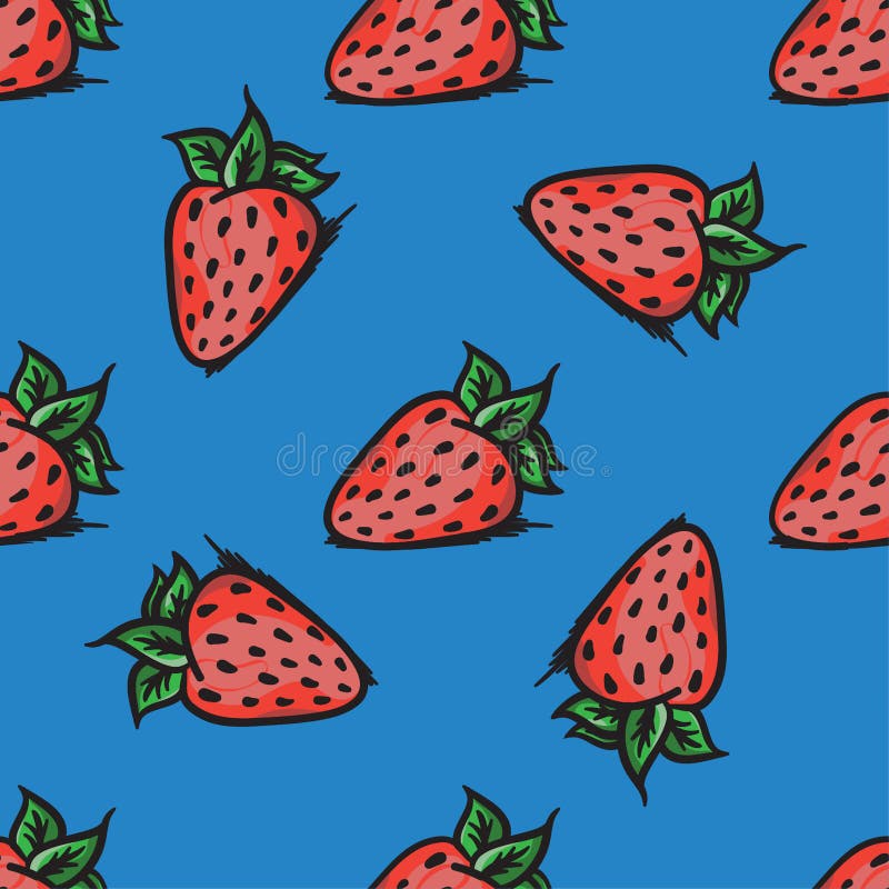 Vector Strawberry Seamless Pattern. Modern Texture Stock Vector ...