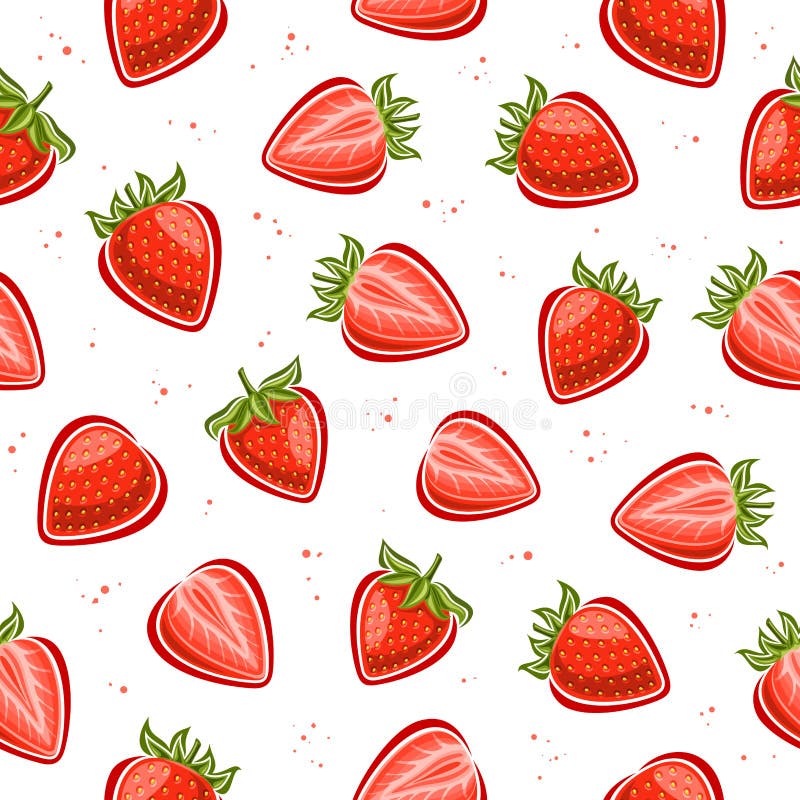 Vector Strawberry Seamless Pattern Stock Vector - Illustration of chunk ...