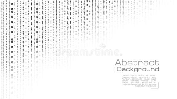 Vector Streaming Binary Code on White Background Stock Illustration - Illustration of binary ...