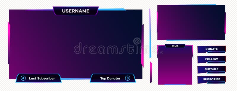 Vector Streaming Screen Panel Overlay Game Template Stock Vector ...