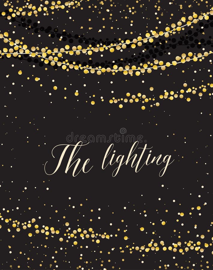 Gold Glitter String Lights Stock Illustrations – 665 Gold Glitter ...