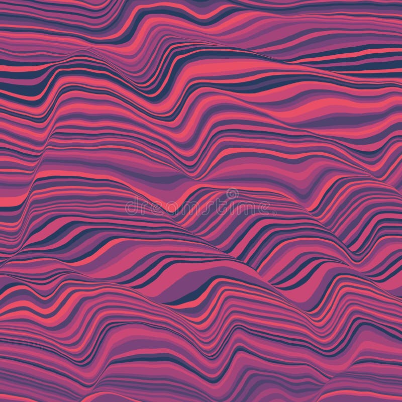 Vector Striped Background. Abstract Color Waves. Sound Wave Oscillation ...
