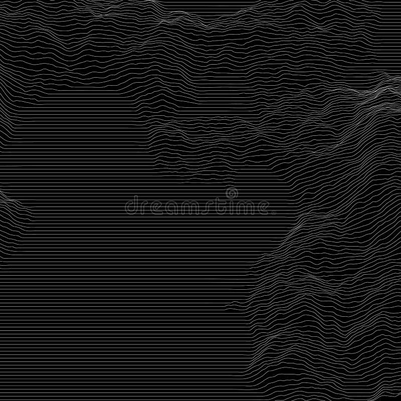 Vector Striped Background. Abstract Line Waves. Sound Wave Oscillation ...