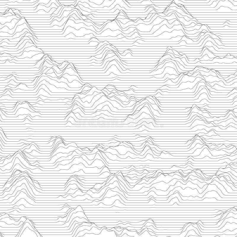 Vector Striped Background. Abstract Line Waves. Sound Wave Oscillation ...