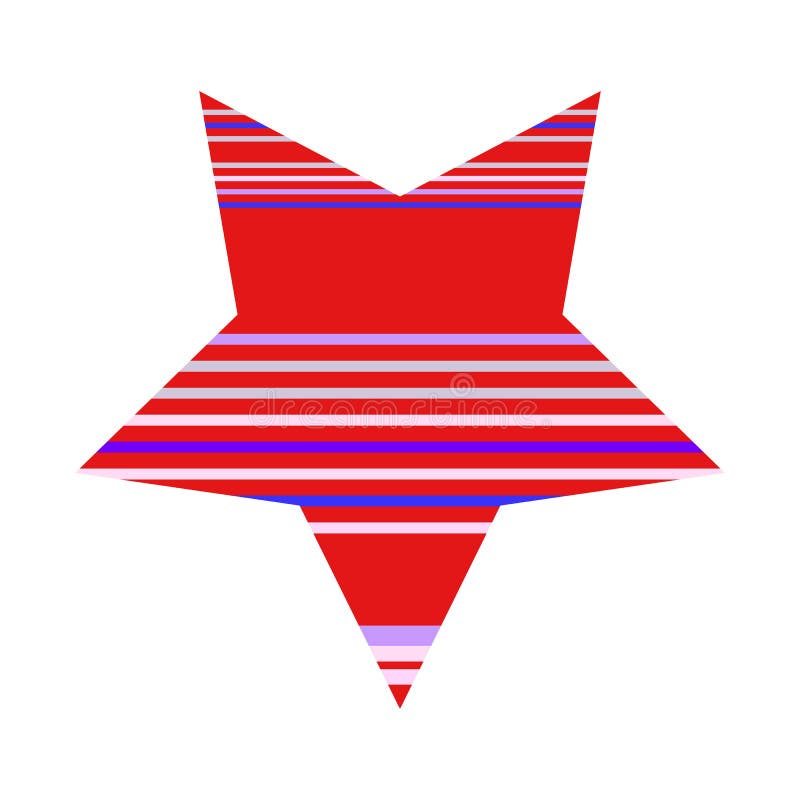 Vector Striped Star Logo Template Isolated on White Background Stock ...