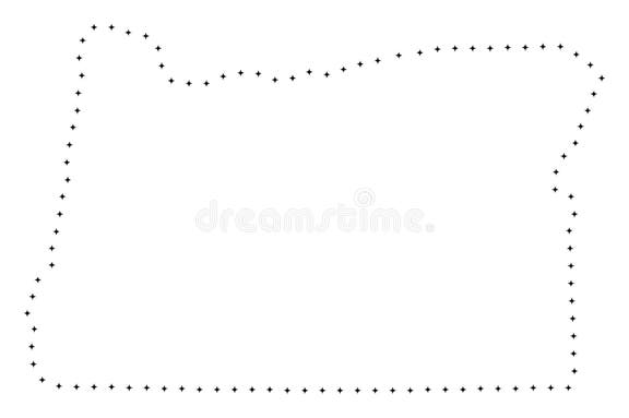 Dot Stroke Oregon State Map Stock Vector - Illustration of geography ...