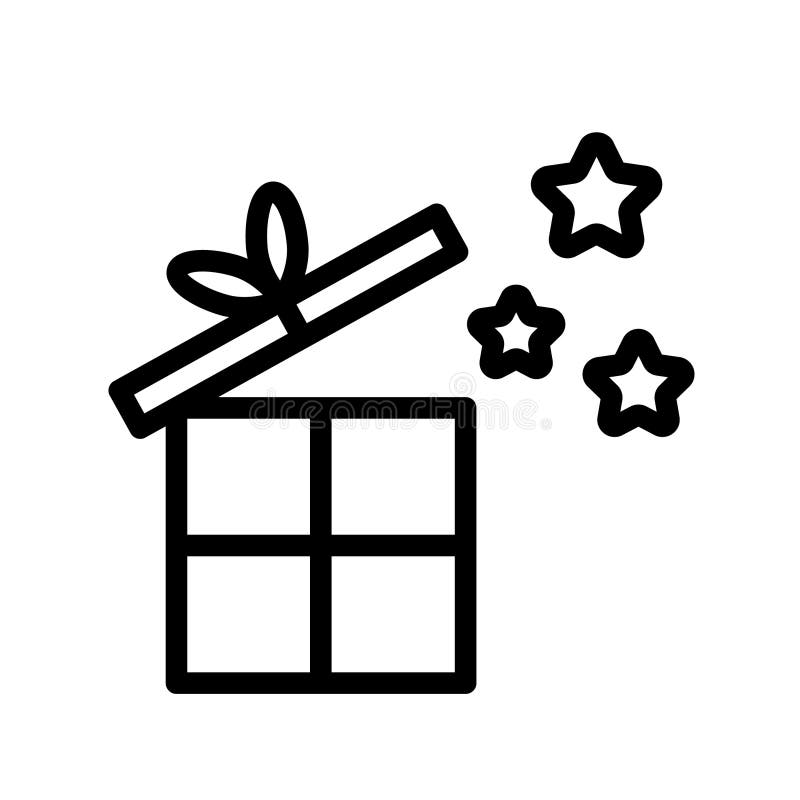 Vector Stroke Icon of the Magic Present Stock Vector - Illustration of ...