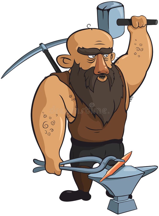 Medieval Blacksmith stock vector. Illustration of forge - 100644513