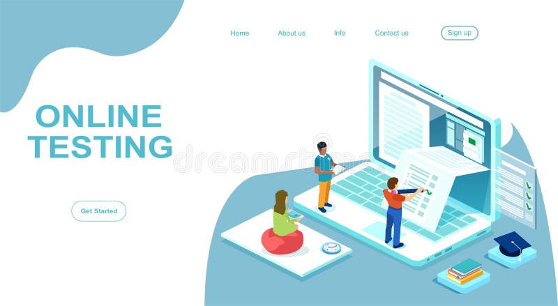 Students Taking Test Computer Stock Illustrations – 5 Students Taking ...