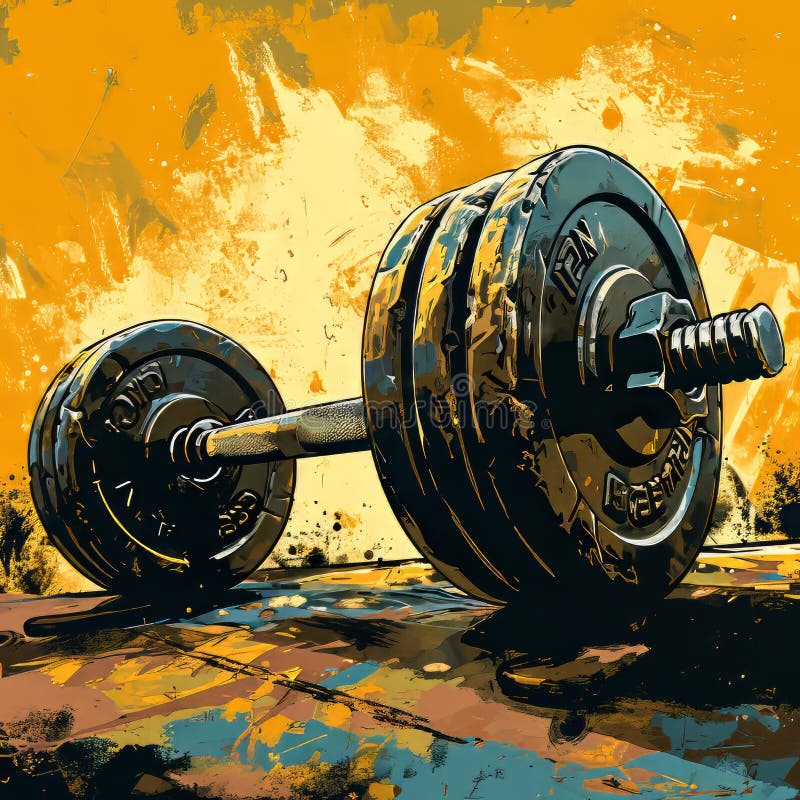 Vector Style Barbells stock illustration. Illustration of generative ...