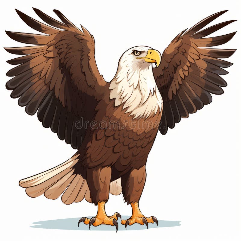 Vector Style Eagle Cook Standing on Hind Legs Stock Illustration ...