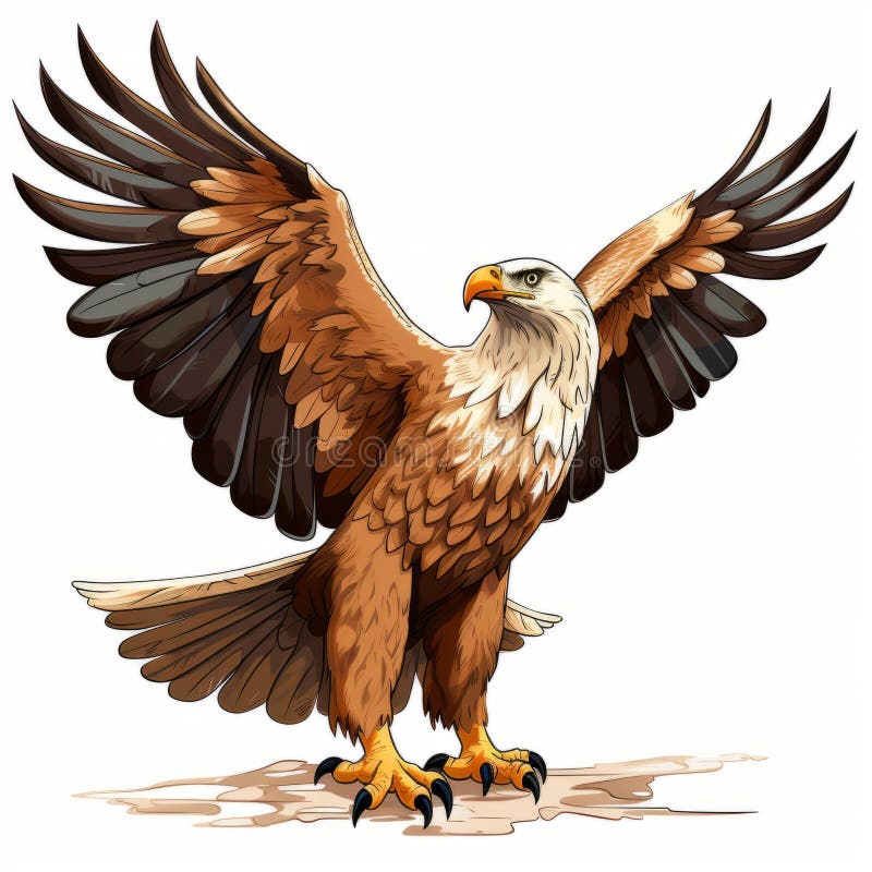 Vector Style Eagle Cook Standing on Hind Legs Stock Illustration ...