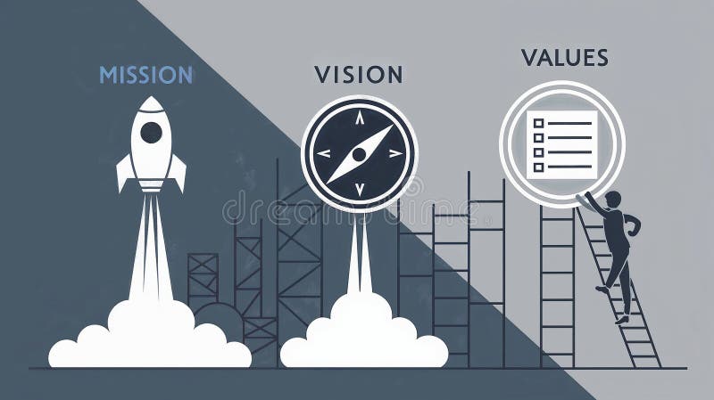 Illustration of Mission, Vision, and Values Background, Vector Style ...