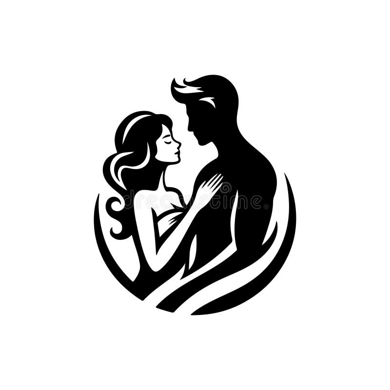 A Vector Style Logo with a Silhouette of a Loving Couple 1 Stock Vector ...