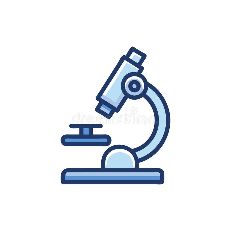 Vector Style Scientific Microscope on a White Backround Stock Image ...