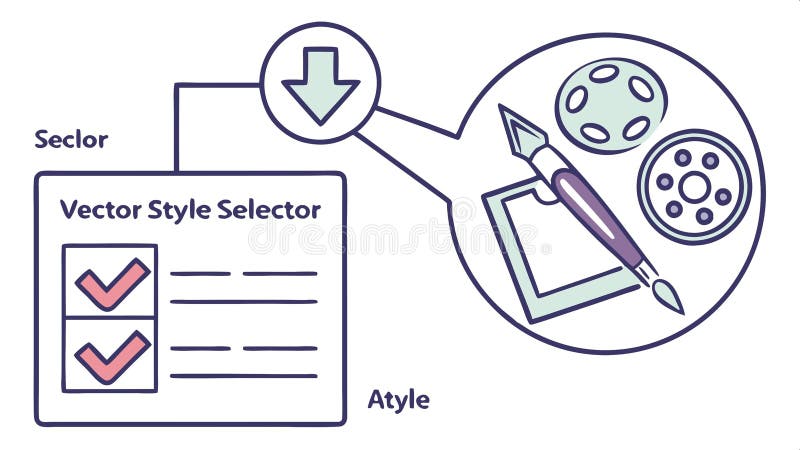 Vector Style Selector Design Tool Interface Element Vector Design Generative Ai Stock Vector